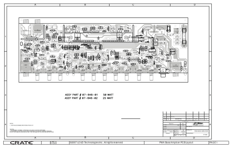 Crate BT15 - PWA Bass Amplifier PCB Layout (848PWA - A) | PDF | Sound ...