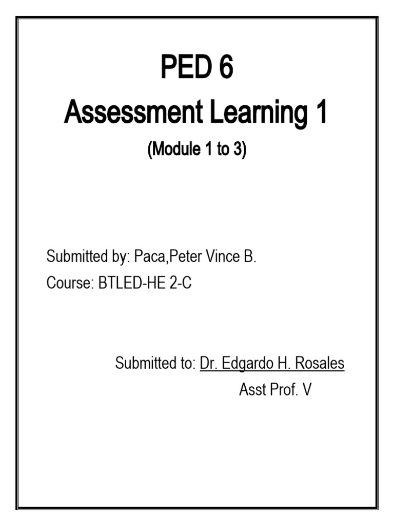 Assessment Learning 1 (Module 1 To 3) | Download Free PDF | Educational ...