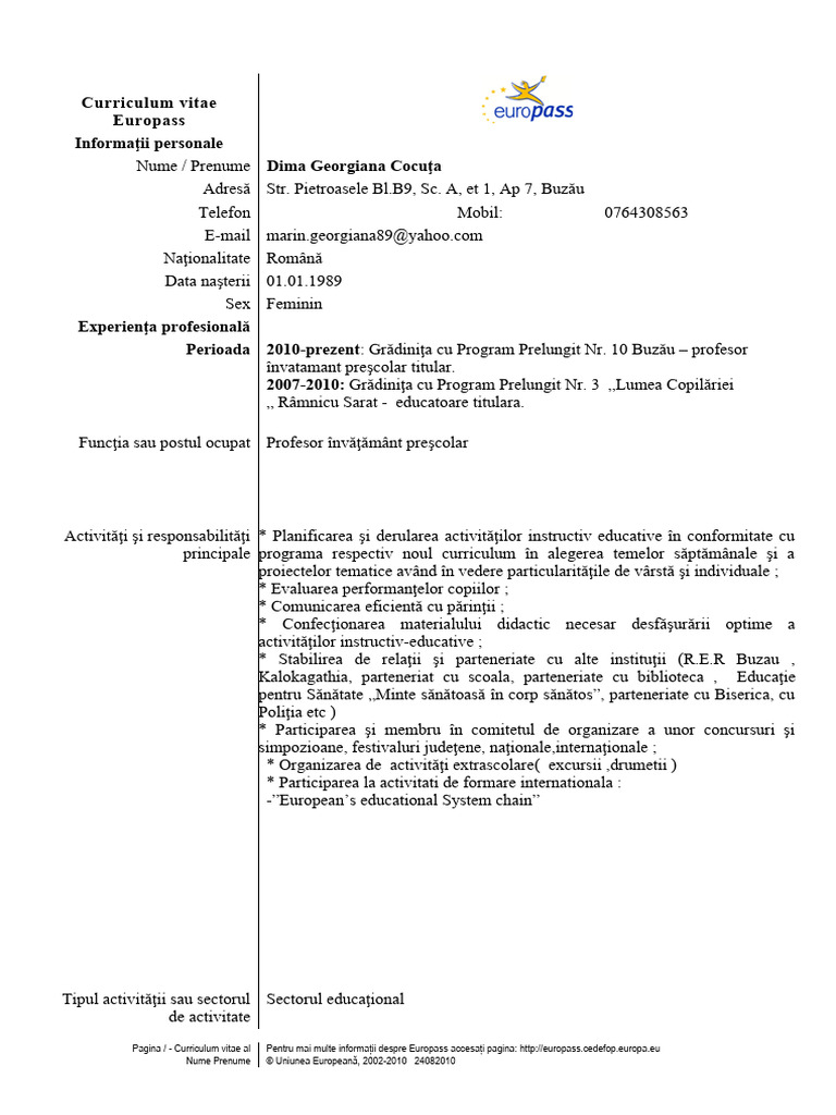 CV Geo Dima | PDF