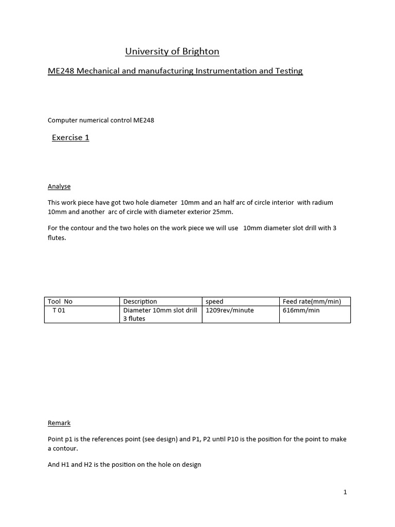 Assigment Computer Numerical Control Pdf Drilling Numerical Control