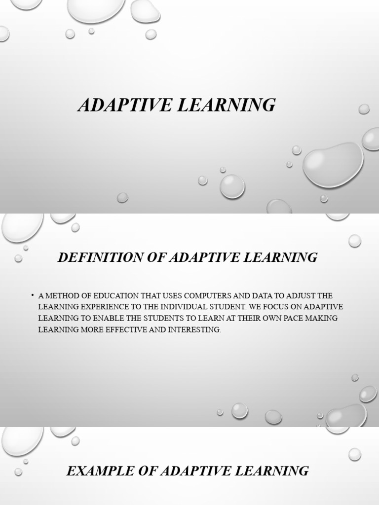 Adaptive Learning | PDF | Learning | Pedagogy