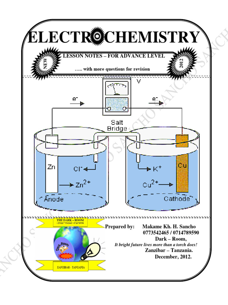Electrochemistry Notes | PDF | Electrochemistry | Redox