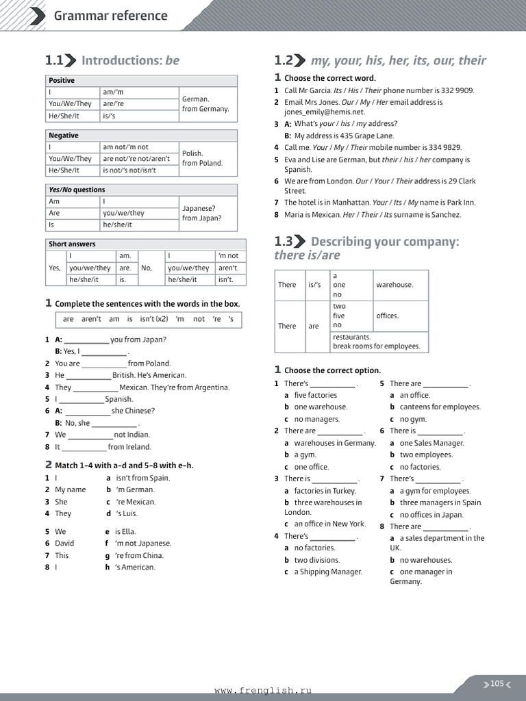 Grammar Revision LEVEL A1 | PDF