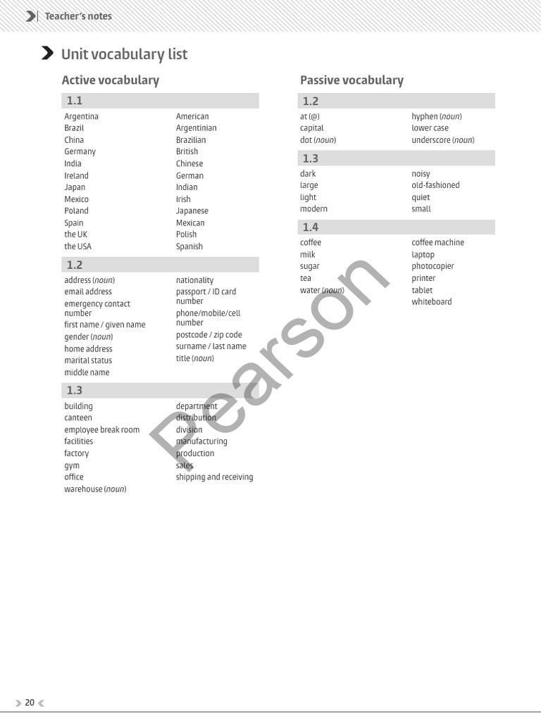 Vocabulary List for Business English | PDF