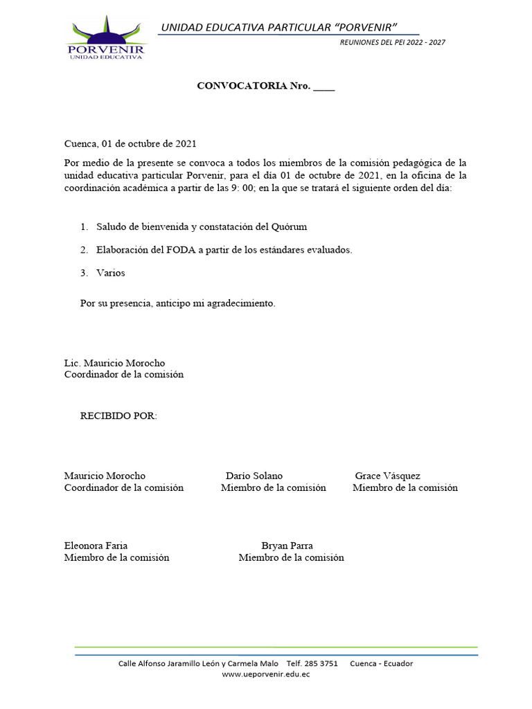 Convocatoria PCI FORMATO | PDF | Aprendizaje
