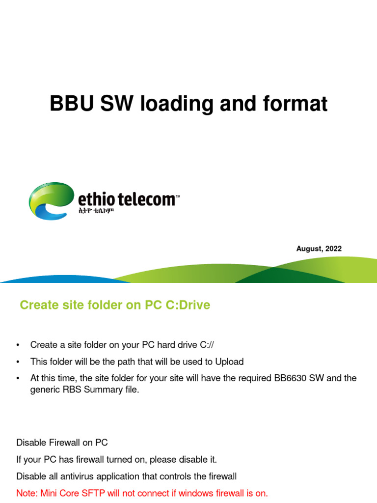 BBU SW Loading and Format | PDF
