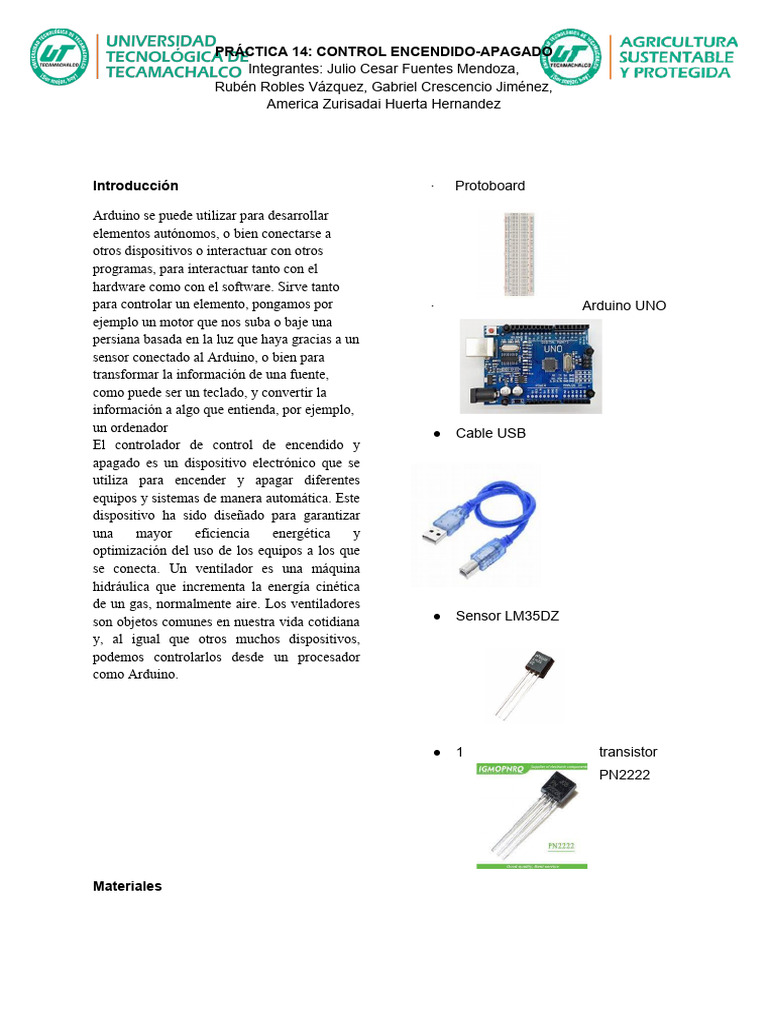 Practica 14 | PDF | Arduino | Bienes manufacturados