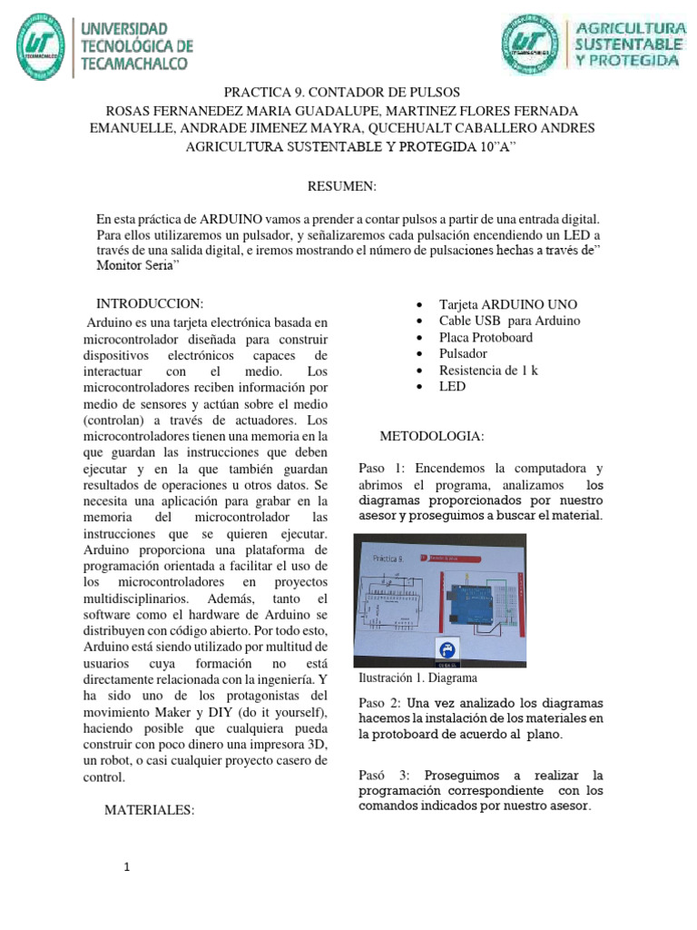 Practica 9 - Agronica 1 | PDF | Arduino | Microcontrolador