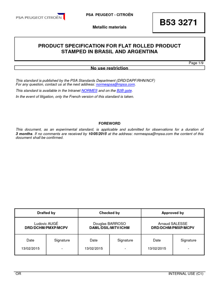b53 3271 Emboutillage para Argentina y Brasil | PDF | Steel | Applied And Interdisciplinary Physics
