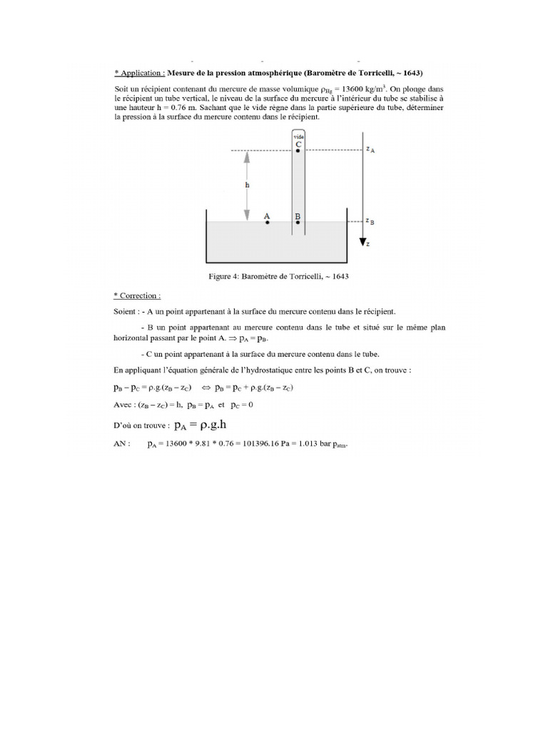 Statique Des Fluides | PDF