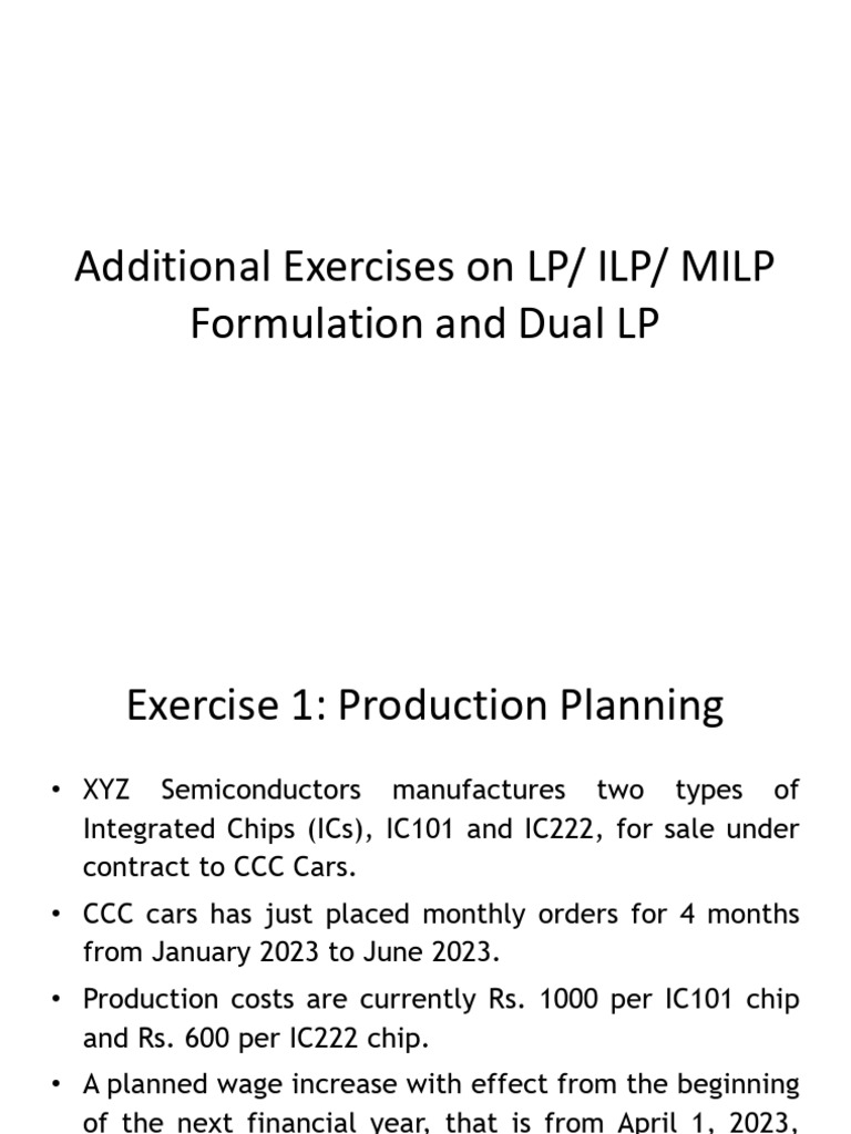 Solutions To ILP Formulation Exercises | PDF | Integrated Circuit ... Solutions To ILP Formulation Exercises | PDF | Integrated Circuit ...