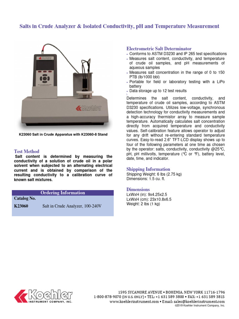 Crude Oil Salt Analyzer Guide | PDF | Ph | Physical Sciences