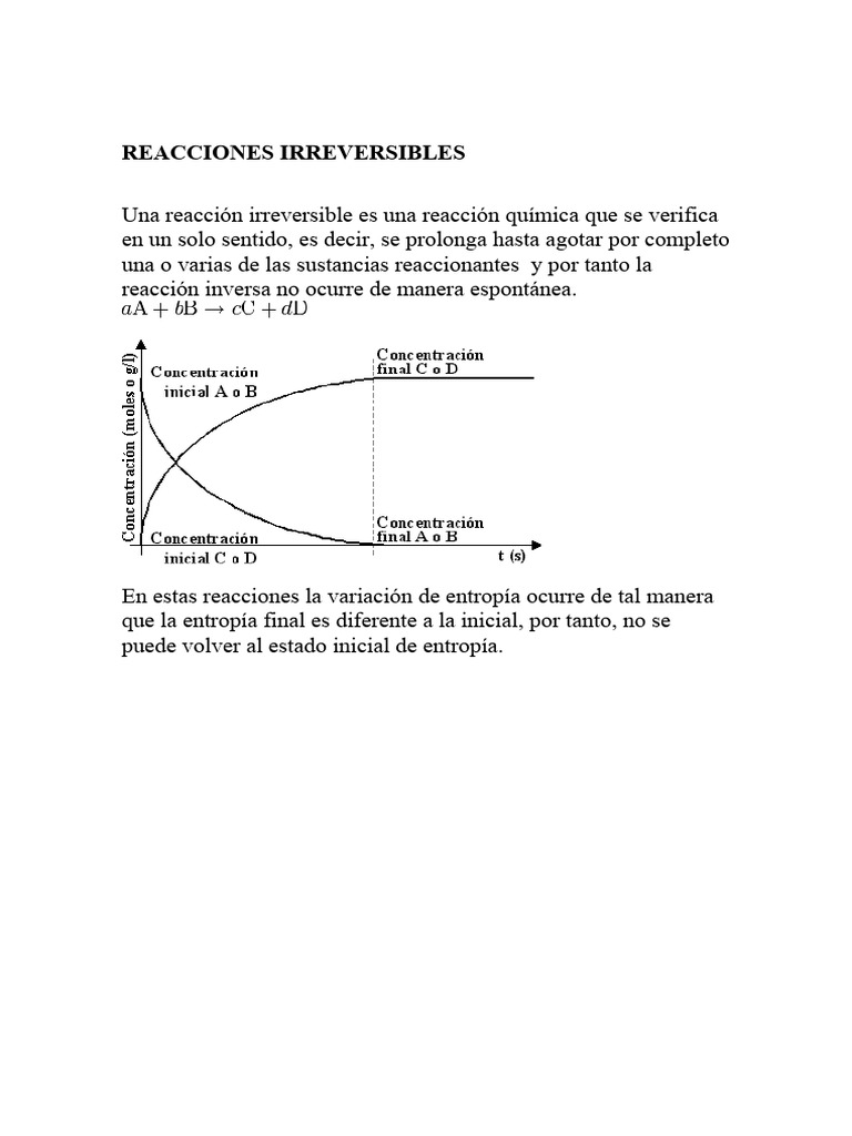 Reacciones Irreversibles | PDF
