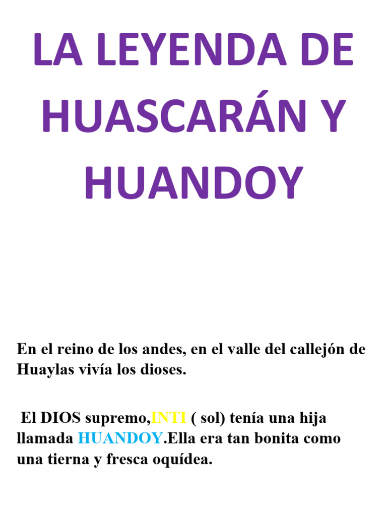 Leyenda de Huascarán y Huandoy | PDF | Religión y espiritualidad