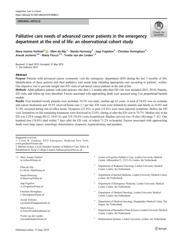 Er Journal | PDF | Palliative Care | Cancer