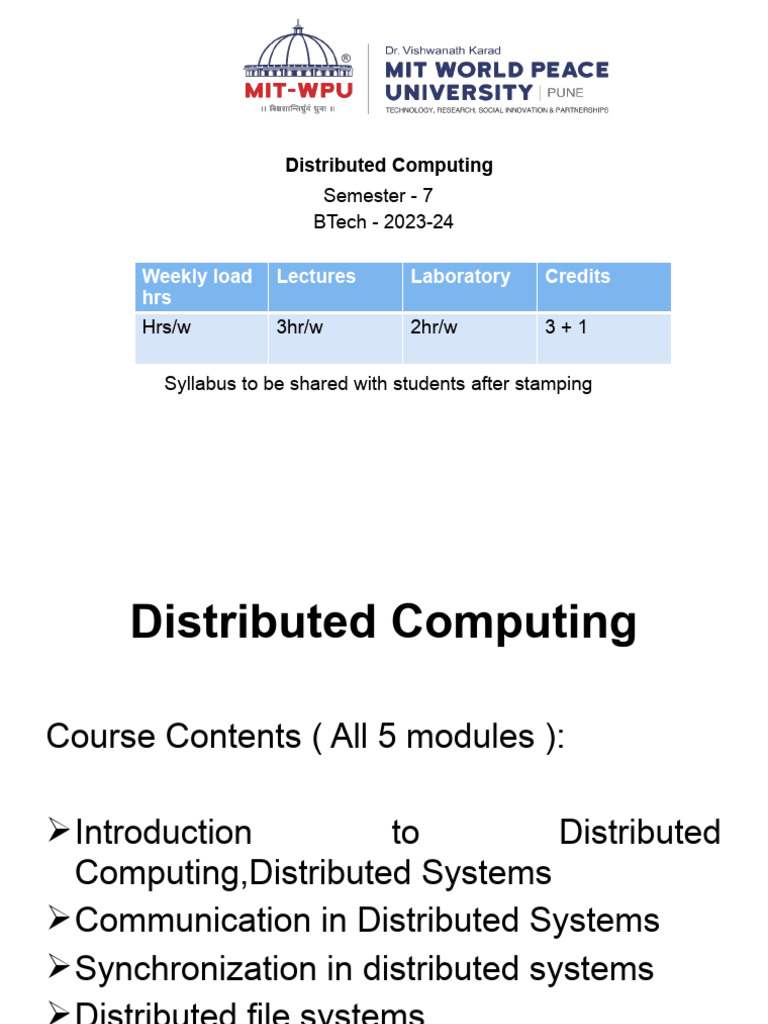 DC Module1 | PDF | Distributed Computing | Operating System
