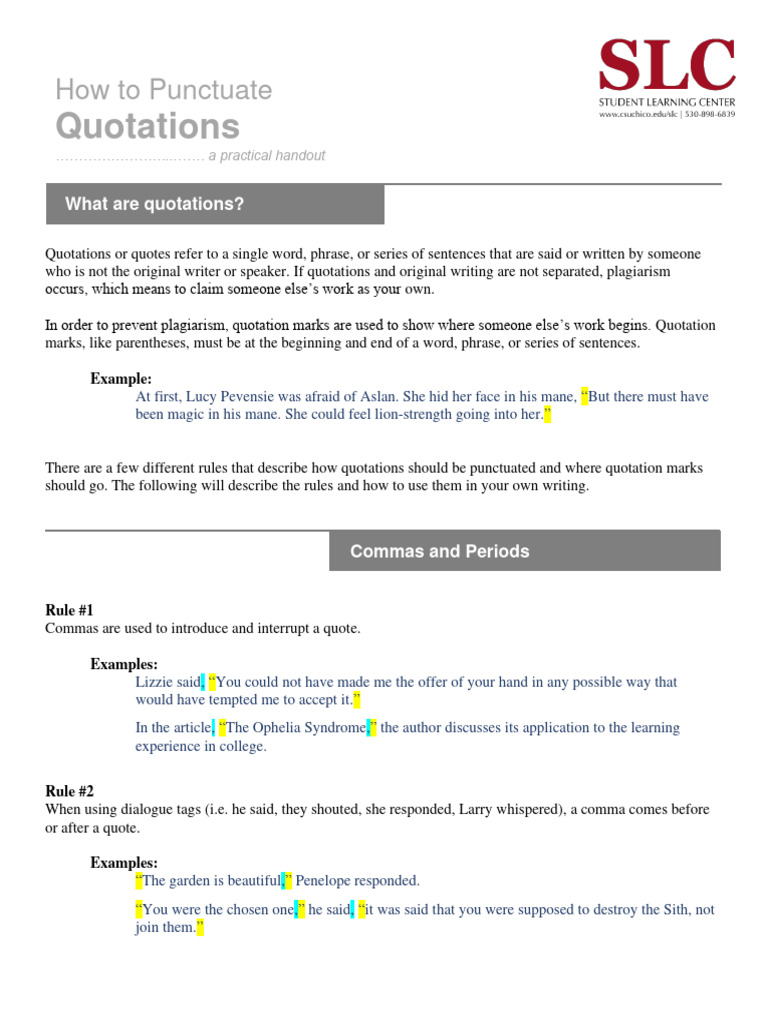 Punctuation Guide for Students | PDF | Ellipsis | Quotation Mark