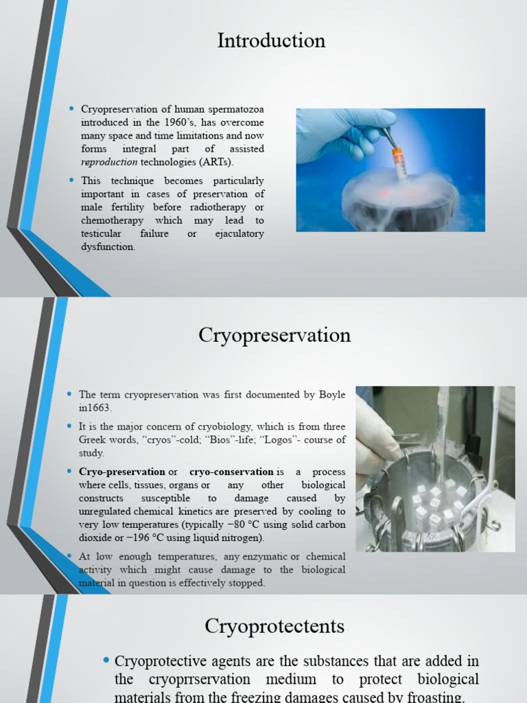 Sperm Cryopreservation Techniques Explained | PDF | Semen | Human ...