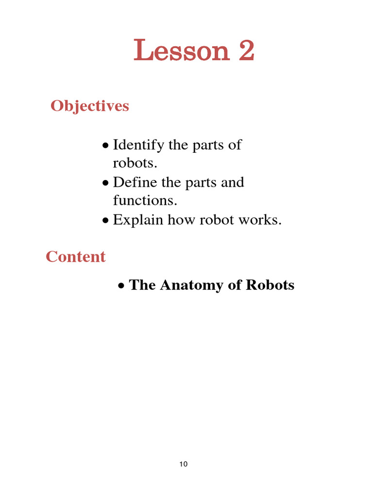 Lesson 2 CP Robotics Revised | PDF | Robot | Robotics
