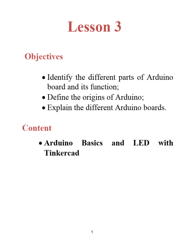 Lesson 3 CP Robotics Revised | PDF | Microcontroller | Arduino Lesson 3 CP Robotics Revised | PDF | Microcontroller | Arduino