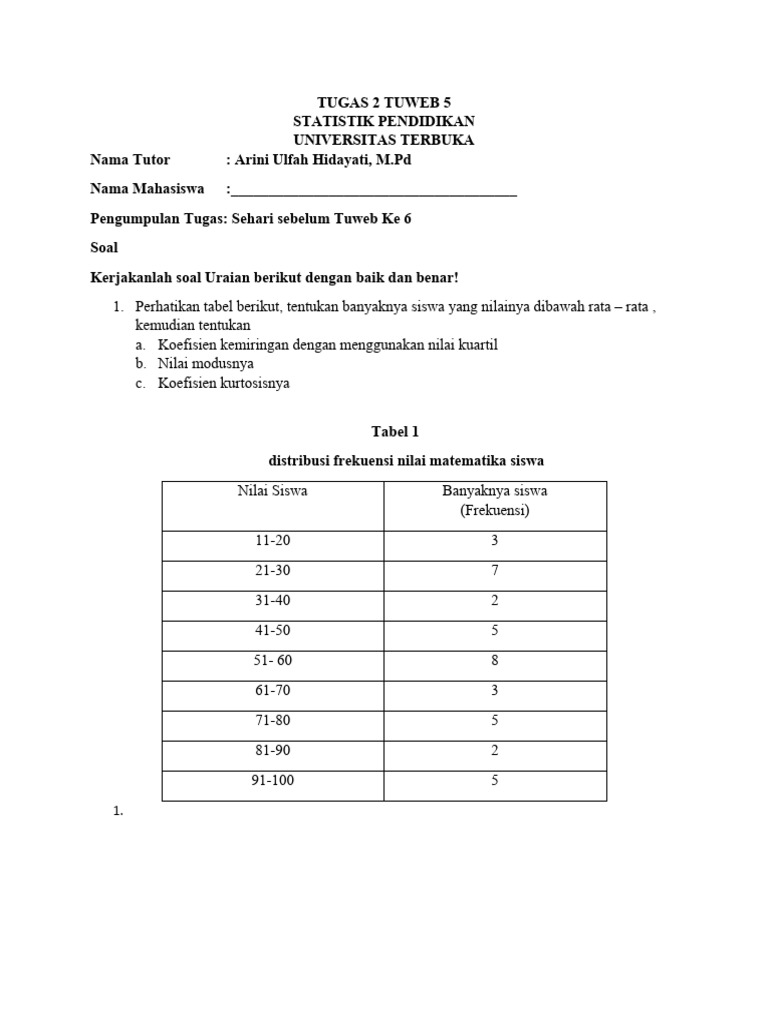 Naskah Tugas 2 Statistika Pendidikan | PDF | Metode & Bahan Ajar Naskah Tugas 2 Statistika Pendidikan | PDF | Metode & Bahan Ajar