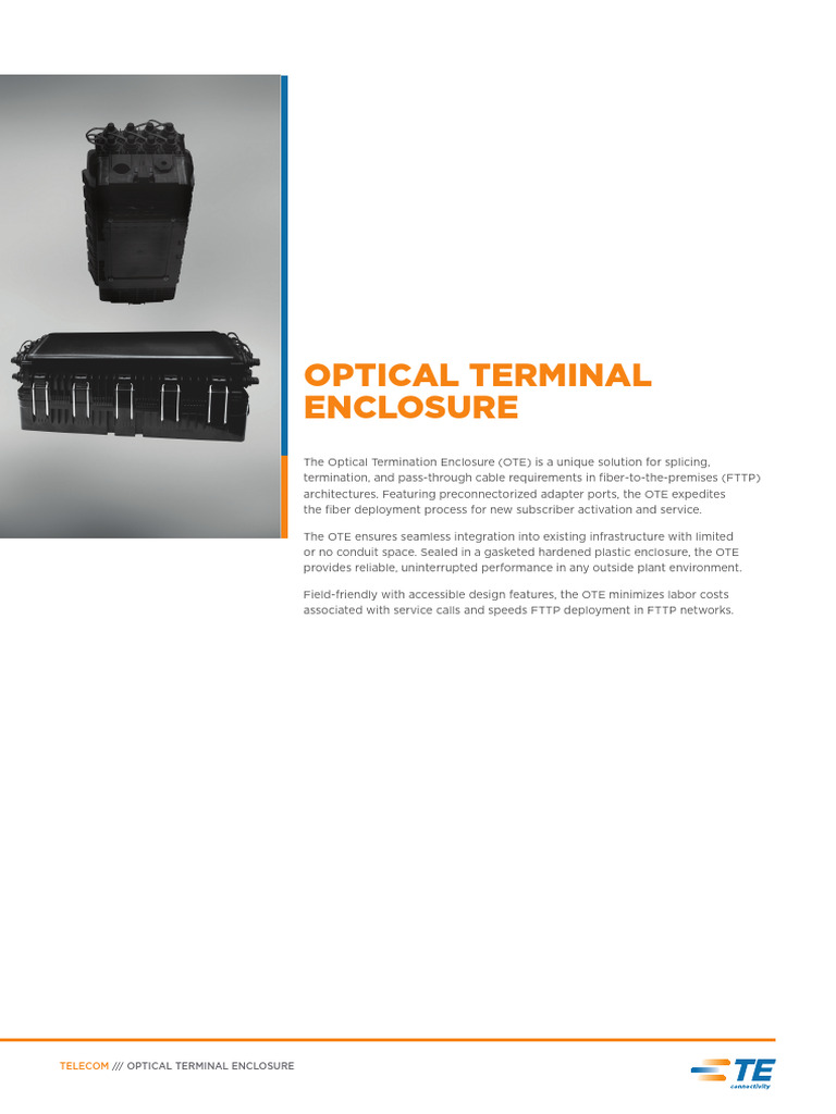 OTE Enclosure | PDF | Fiber To The X | Optical Fiber