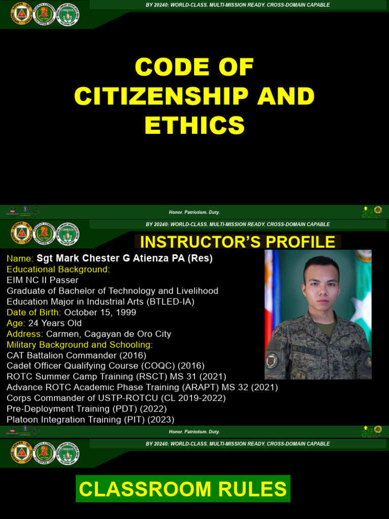 Code of Citizenship and Ethics Overview | PDF | Citizenship | United ...