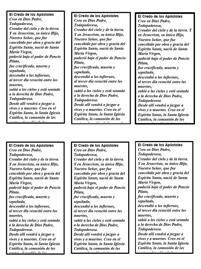 Credo de Los Apostoles | PDF | María, madre de Jesús | espíritu Santo