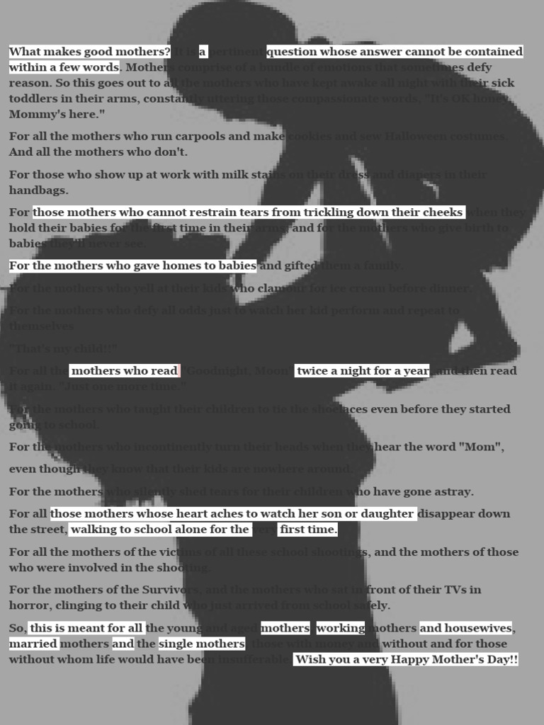 Black Out Poetry (Who Are Mothers) | PDF