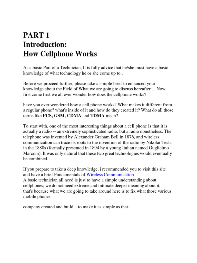 Lesson 1 - Basic Information How Cellphone Works | PDF | Cellular Network | Channel Access Method