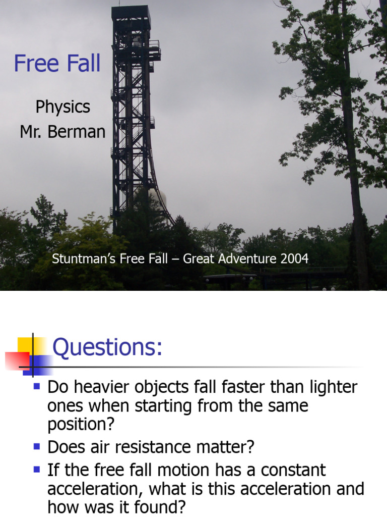 PP8 - Free Fall | PDF | Acceleration | Mechanical Engineering