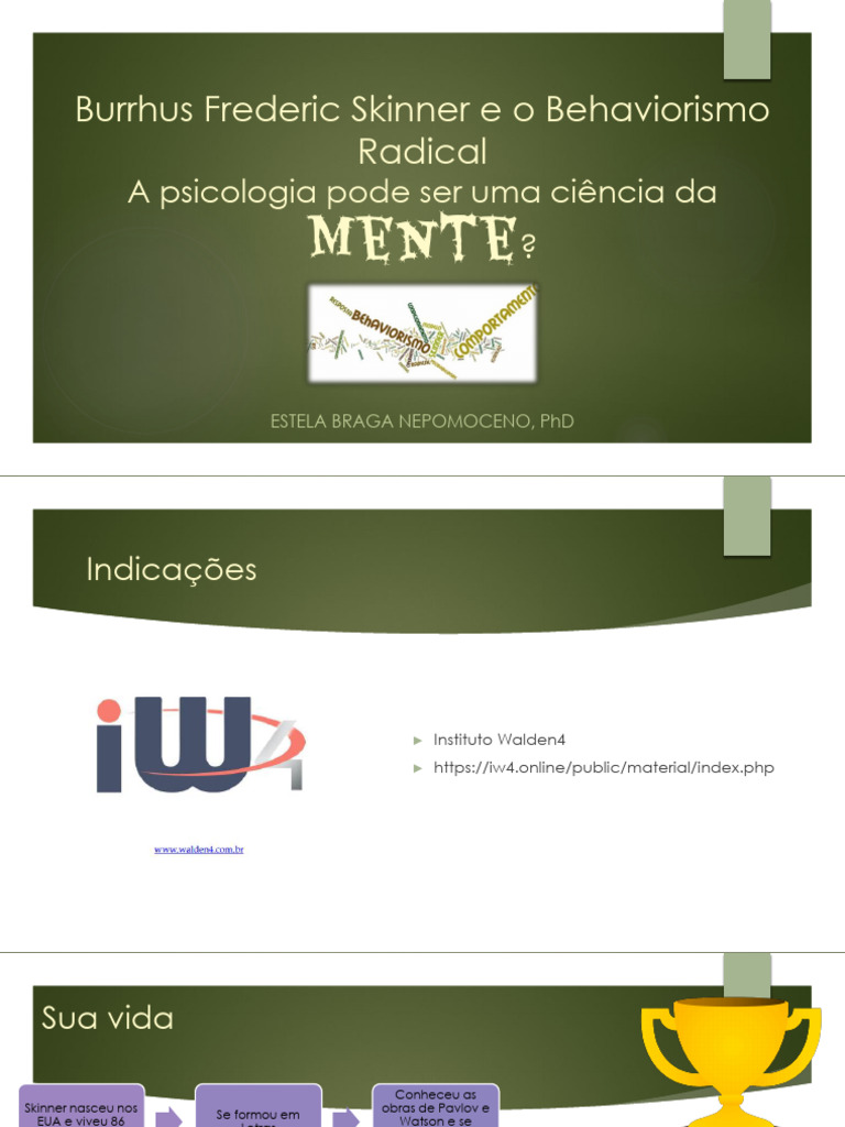 Aula 1 2 3 Skinner Behaviorismo Radical Teoria Comportamental | PDF ...