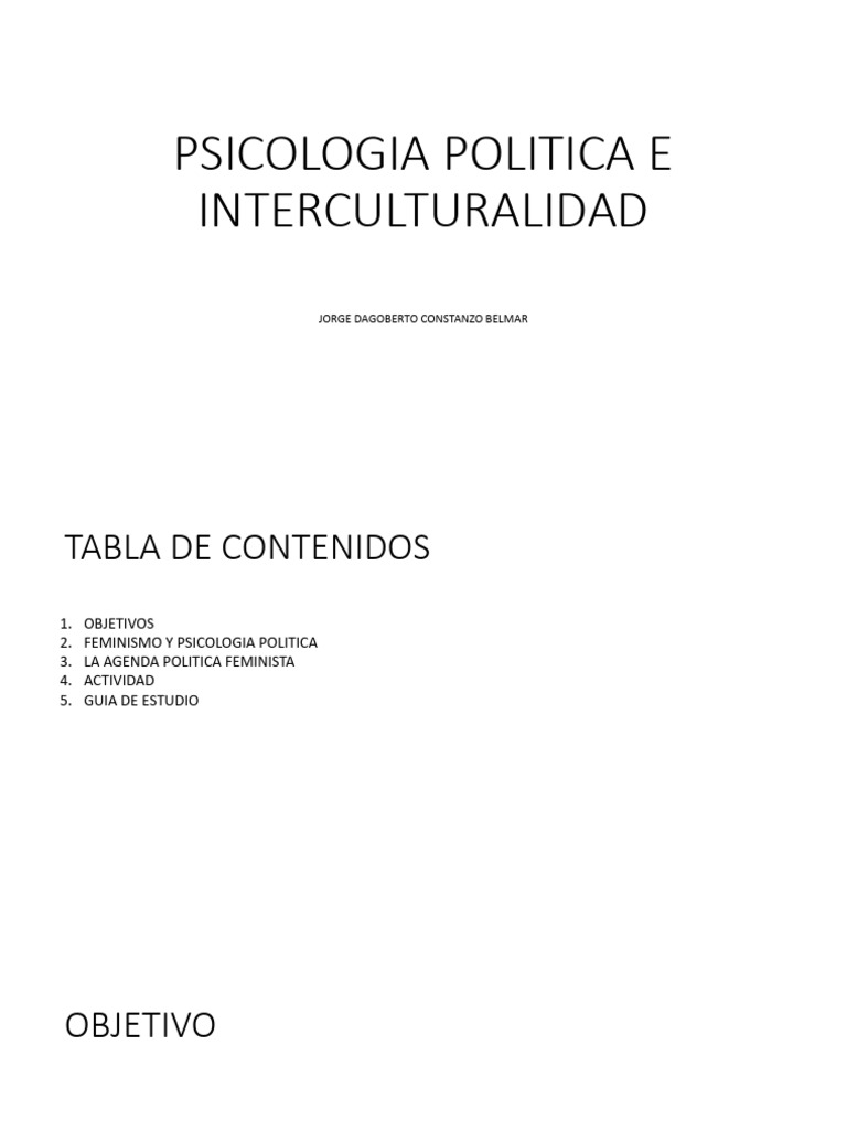 Psicologia Politica e Interculturalidad C3 | PDF | Género | Estudios de ...