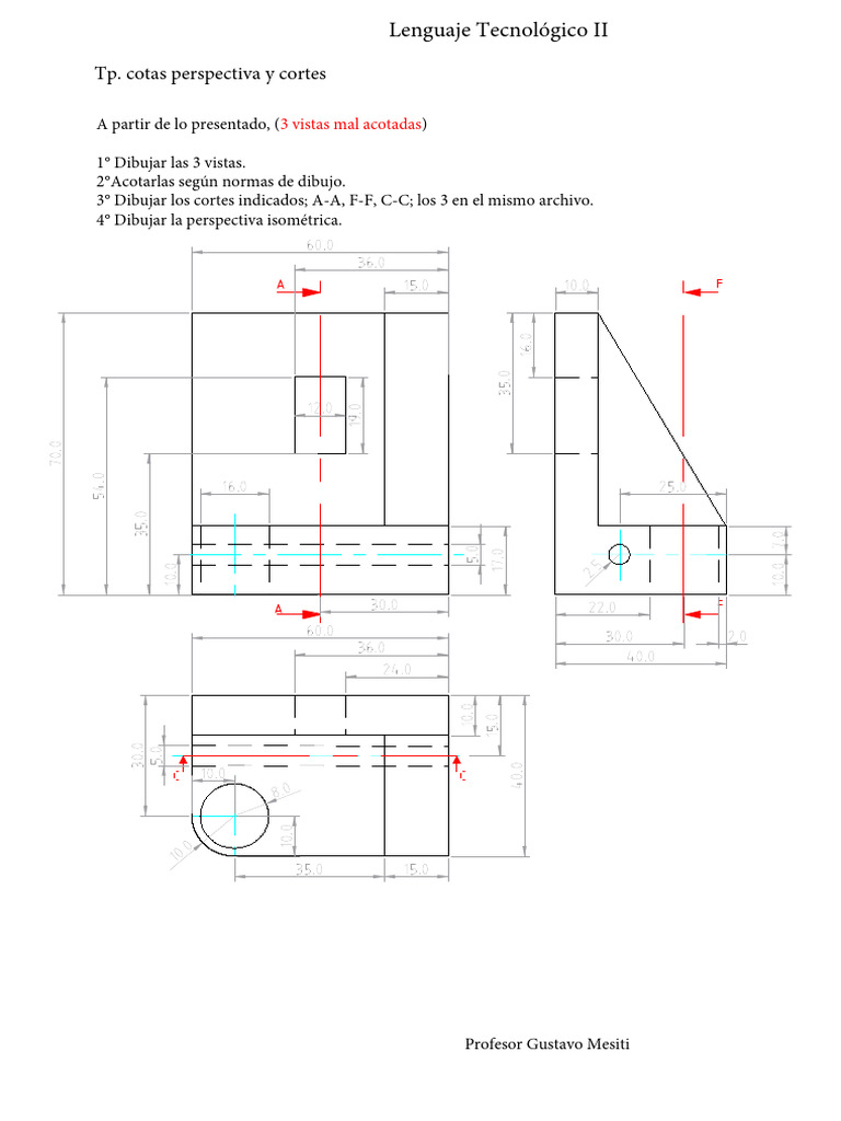 TP Cotas Persp y Corte | PDF | Métodos y materiales de enseñanza