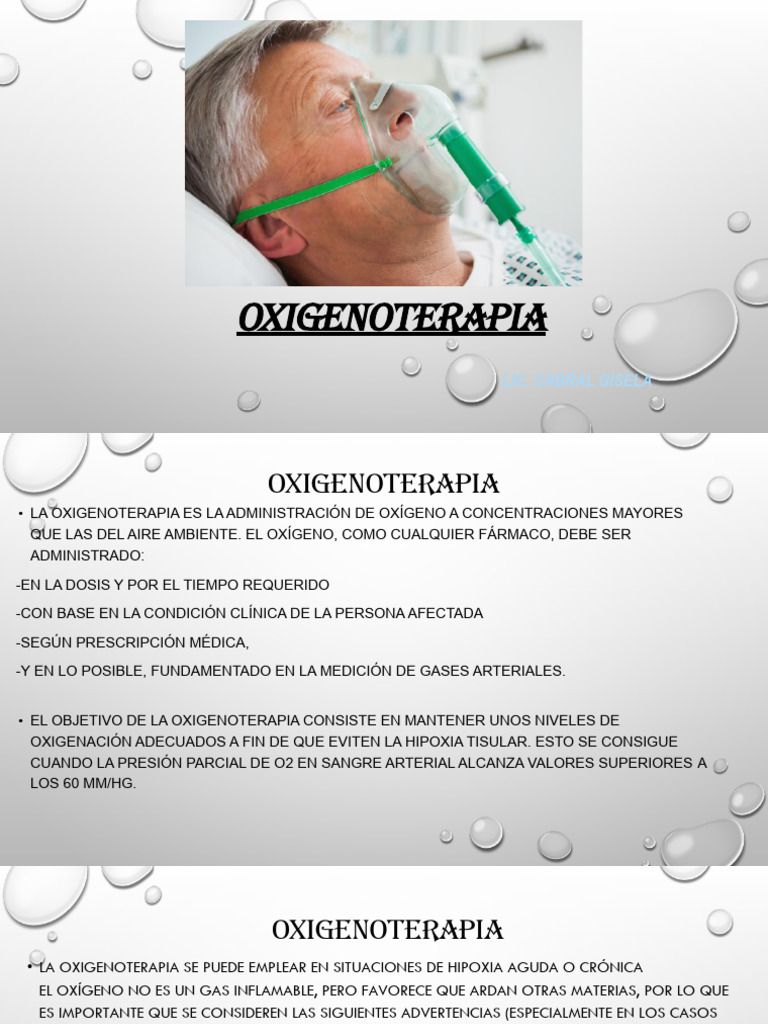 OXIGENOTERAPIA.pptx | PDF | Oxígeno | Respiración