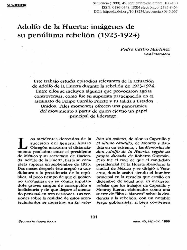 Adolfo de La Huerta, Imágenes de Su Penultima Rebelión (1923-1924 ...