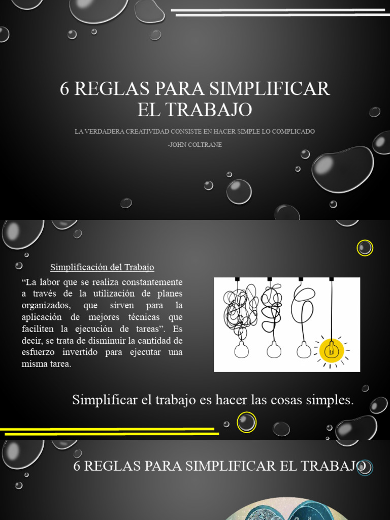 6 Reglas para Simplificar El Trabajo | PDF
