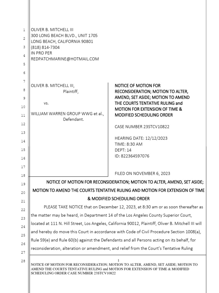 Motion Reconsideration W Exhibits 11062023 | PDF | Collateral Estoppel ...