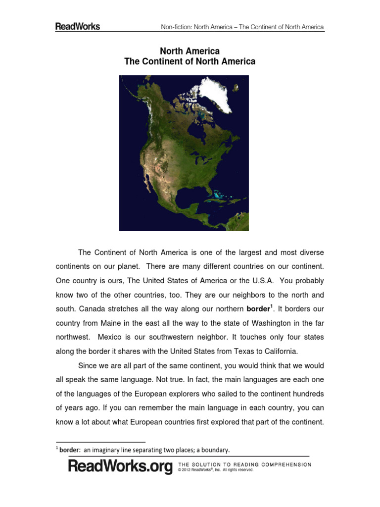 910 North America The Continent of North America 0 | PDF | North ...