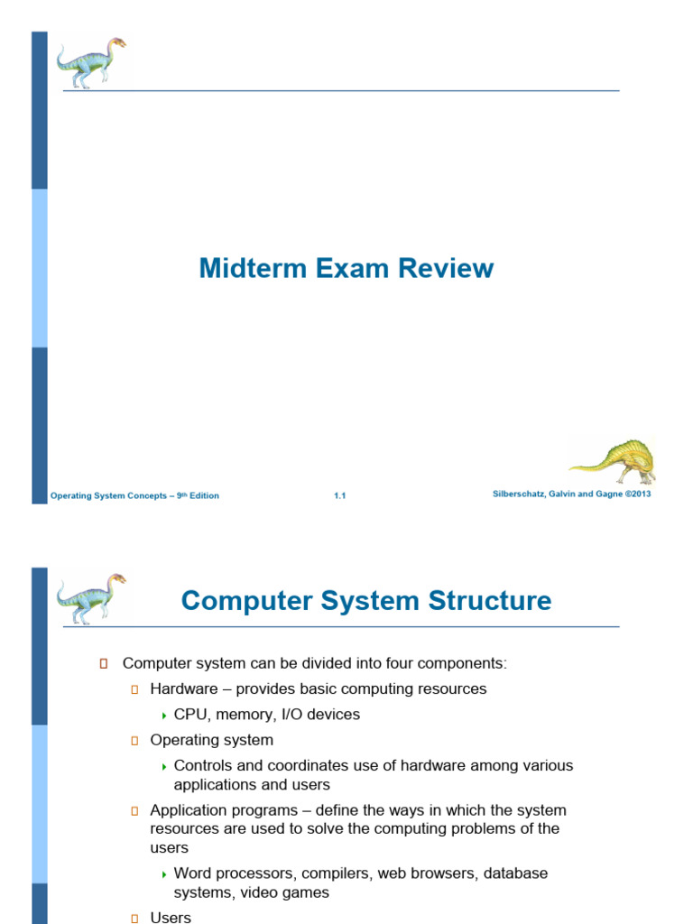 Midterm Review | PDF | Operating System | Computer Data Storage