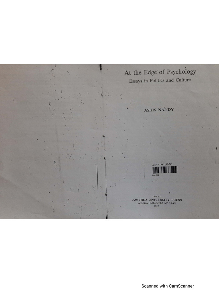Ashish Nandy The Making and Unmaking of Political Cultures in India | PDF