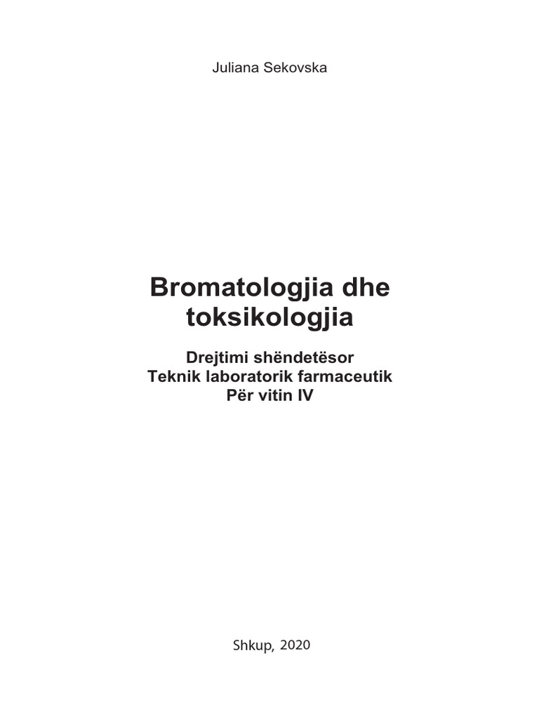 Bromatologjia I Toksikologija IV ALB PRINT Comp 2020 | PDF