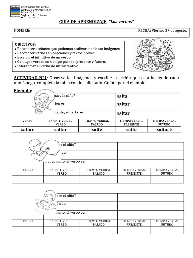 Guía VERBOS | PDF | Verbo | Morfología Lingüística