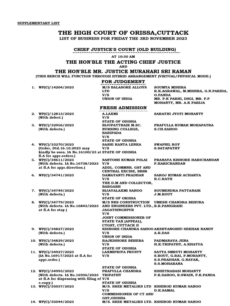 Cause List | PDF