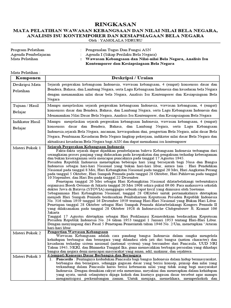 Format Ringkasan Mata Pelatihan | PDF | Politik | Perjalanan