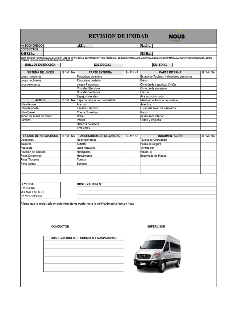 Check List PDF | PDF | Vehículos de ruedas | Vehículos