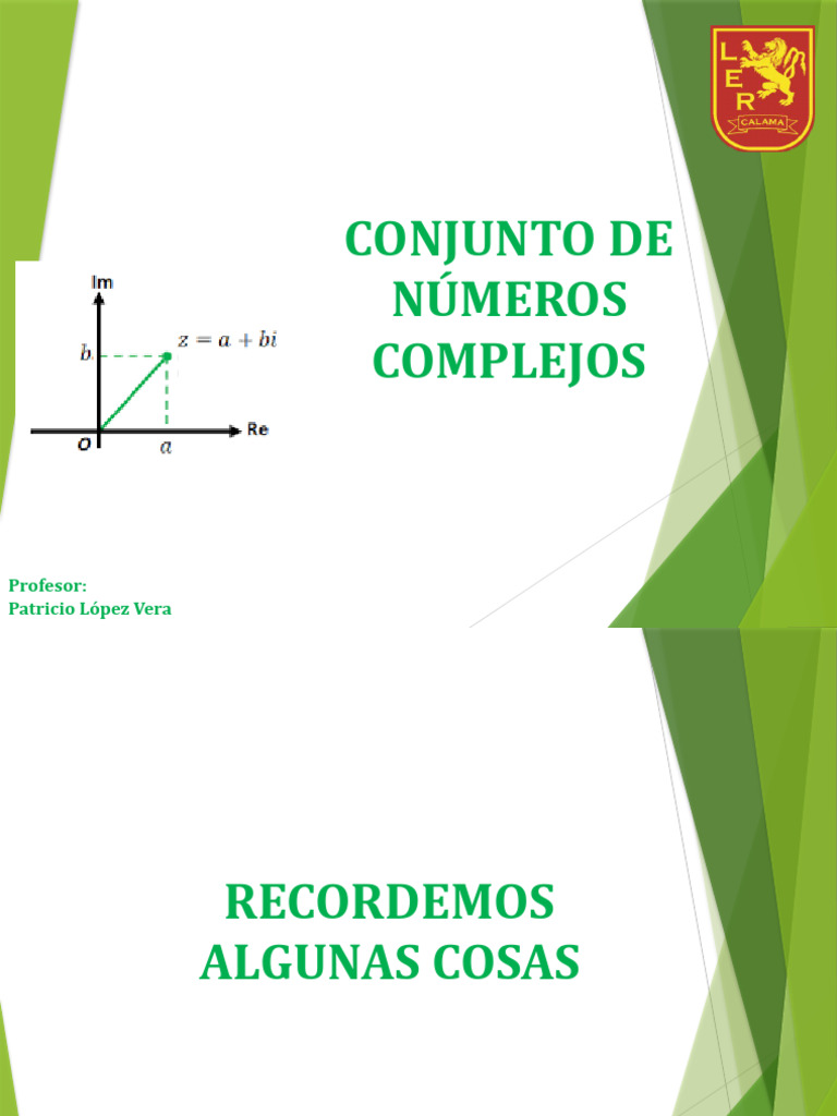 Presentacion Numeros Complejos | PDF | Conjunto (Matemáticas) | Número complejo