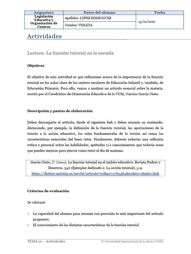 La Funcion Tutorial | PDF | Maestros | Aprendizaje