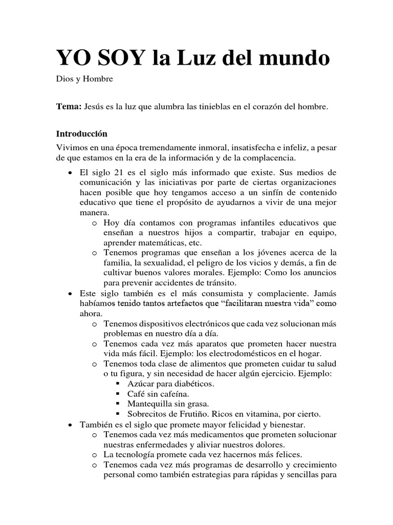 Jesús: Luz del Mundo y Guía Espiritual | PDF | Jesús | Sucot