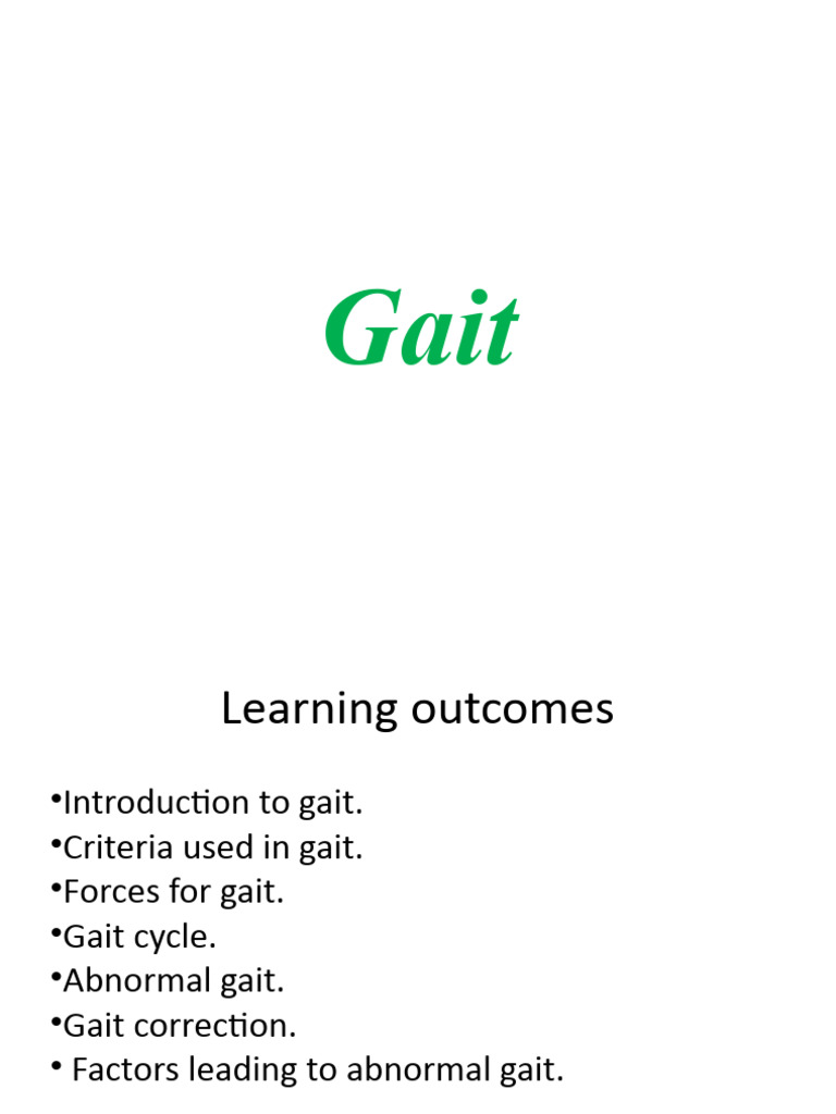 1 Gait Introduction | PDF | Foot | Walking